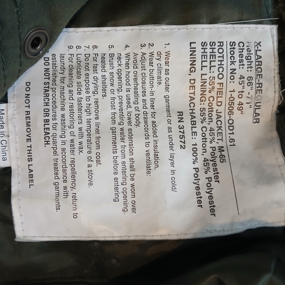 Rothco Field Jacket (M-65) With Liner - Gem